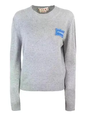 Marni Logo-patch Cashmere Sweater - Grey
