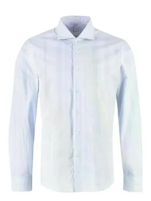 THE (ALPHABET) Striped Cotton Shirt - Blue