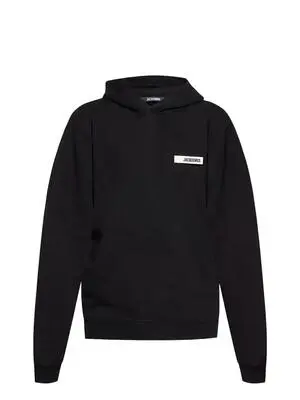 Jacquemus Grosgrain Hooded Sweatshirt - Black