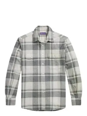 Ralph Lauren Purple Label Checked Pocket Shirt - Grey