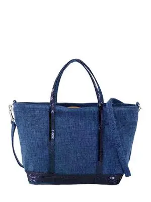 Vanessa Bruno Linen Tote Bag With Sequin Embellishments - Blue
