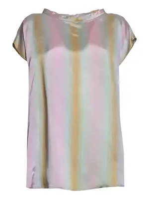 Aspesi Stripe-print Short-sleeves Top - Pink
