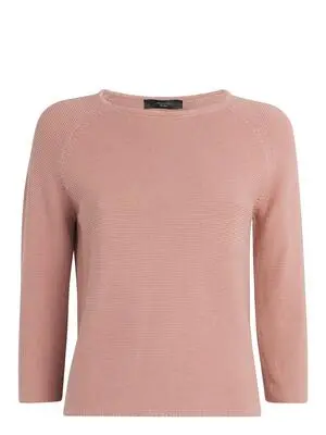 Max Mara Cotton Crop-sleeve Sweater - Pink