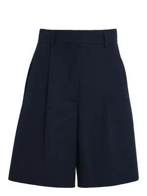 Max Mara Cotton Gabardine Bermuda Shorts - Blue