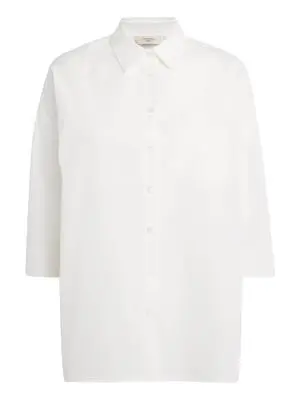Max Mara Cotton Poplin Flared Shirt - White