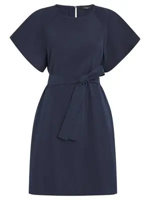Max Mara Taffeta Belted Mini Dress - Blue