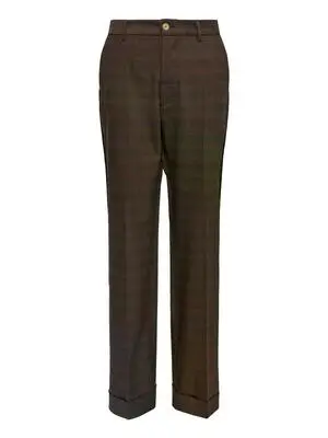 MAISON MARGIELA Checked Pants - Brown