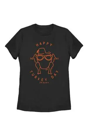 FRIENDS Happy Turkey Day Icon Graphic T-shirt - Black