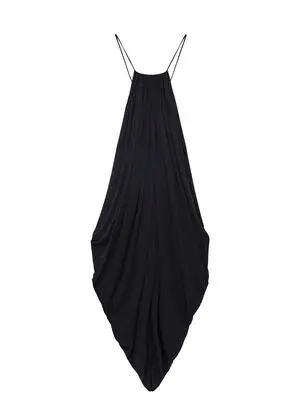Loewe Silk Draped Midi Dress - Black