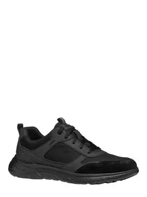 Geox Portello Leather Sneakers - Black