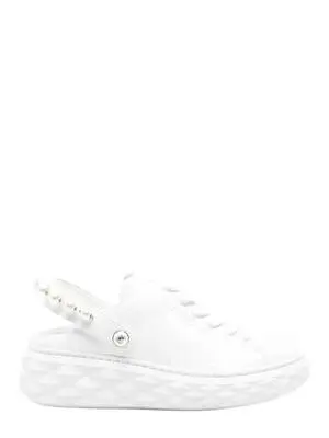 JIMMY CHOO 50mm Pearl-embellished Platform Sneakers - White