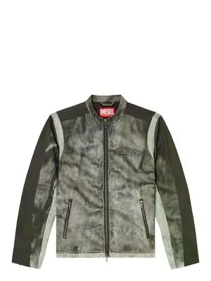 DIESEL® Panelled Biker Jacket - Grey