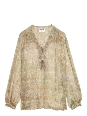 Zadig&Voltaire Tamela Lace-up Blouse - Brown