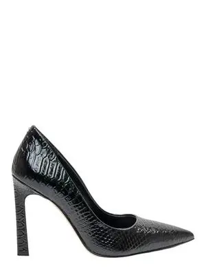 Michael Kors 100mm Snakeskin-textured Pointed-toe Pumps - Black