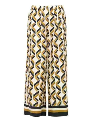 ERES Geometric-print Wide-leg Trousers - White