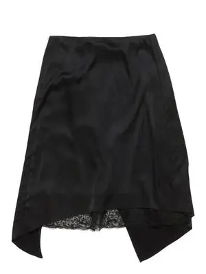Acne Studios Ruffled Lace-trim Midi Skirt - Black