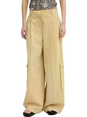 Hugo Cargo Trousers With Pleated Detail - Neutrals