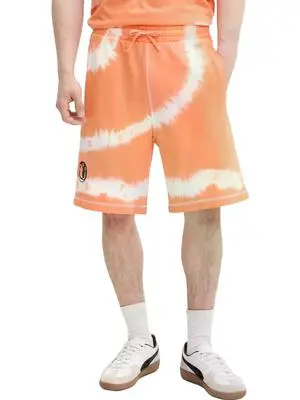Hugo Logo-print Tie-dye Track Shorts - Orange