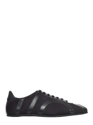 TOTEME Leather-panel Recycled-cotton Sneakers - Black