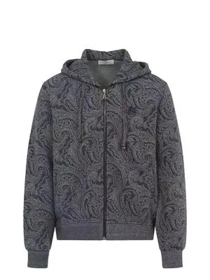 Etro Paisley Zip-up Hoodie - Blue