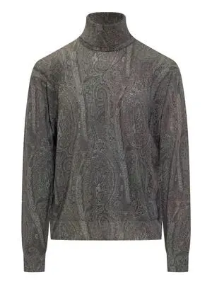 Etro Paisley Turtleneck Sweater - Grey