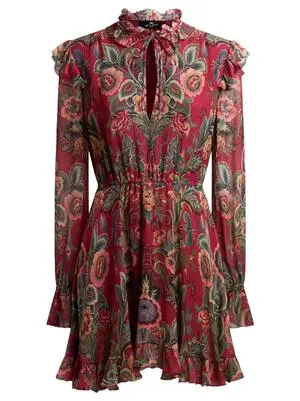 Etro Floral Print Mini Dress - Red