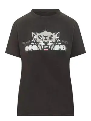 Kenzo Tiger-print T-shirt - Black
