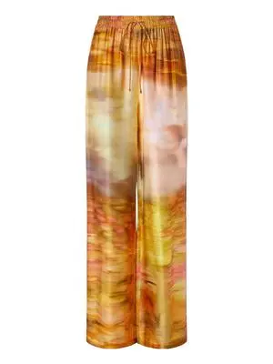 Pinko Abstract-print Trousers - Yellow