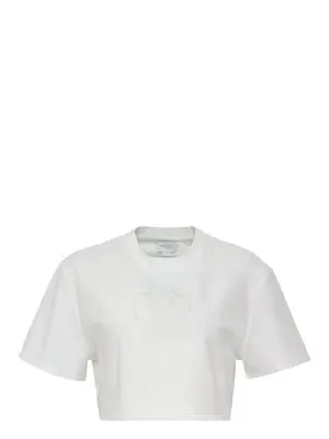 Giambattista Valli Embroidered Logo Cropped T-shirt - White