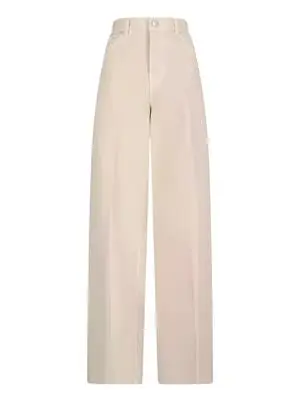 Destin Bethany Wide-leg Twill Trousers - Neutrals