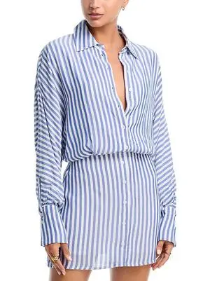 Line & Dot Noah Shirt Dress - Blue Multi