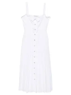 Alessandra Rich Buttoned-up Midi Dress - White