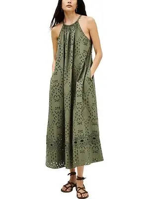 Ba&sh Bonie Eyelet Dress - Khaki