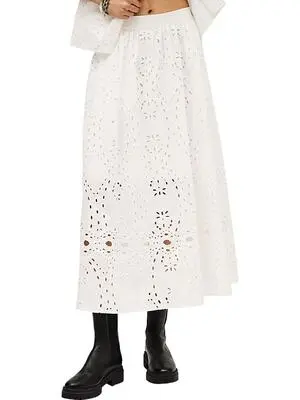 Ba&sh Bela Embroidered Skirt - Off White