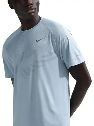 Nike Stride Reflective Running Tee - Light Armory Blue/reflective Silver
