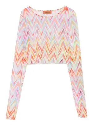 Missoni Zigzag-print Cropped Top - Pink