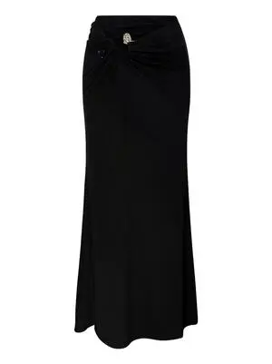 Christopher Esber Knot-detail Ribbed-knit Maxi Skirt - Black
