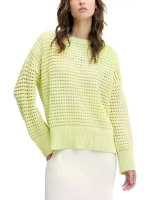 Hugo Textured Open-knit Sweater - Green