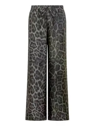 Stella McCartney Leopard-print Drawstring Trousers - Black