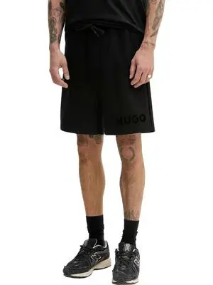 Hugo Logo-detail Drawstring Shorts - Black