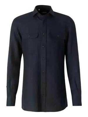 ATELIER MUNRO Spread-collar Shirt - Blue