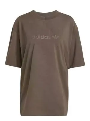 Adidas Logo-appliqué T-shirt - Brown