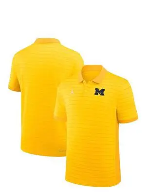 JORDAN BRAND Michigan Wolverines 2025 Early Season Coaches Sideline Victory Stripe Performance Polo - Maize
