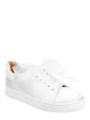 Badgley Mischka Gem Platform Sneaker - White Satin