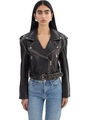 LAMARQUE Ford Distressed Leather Biker Jacket