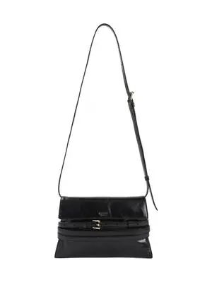 Moschino Buckle-fastening Leather Shoulder Bag - Black
