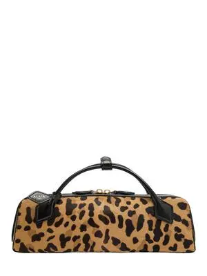 Alaïa Le Teckel Leather Shoulder Bag Leopard
