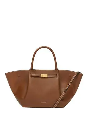 DEMELLIER New York Midi Grained Leather Tote Tan