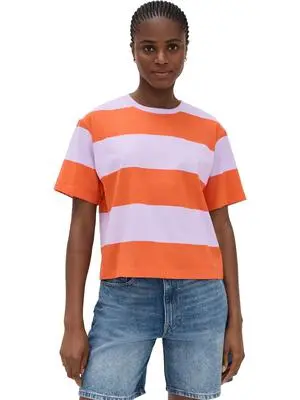 LE BOP Rory Striped Tee - Orchid/poppy