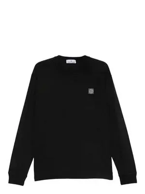 Stone Island Compass-patch Long-sleeve T-shirt Black